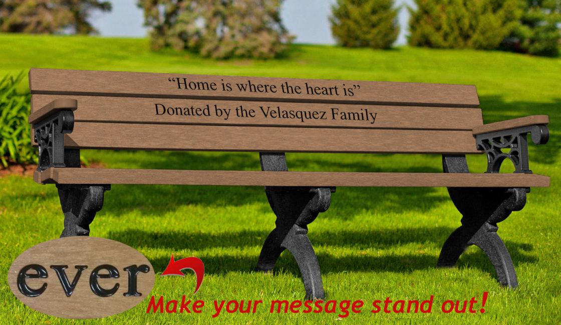 Personalized Bench Package: Arlington, Engraved Color-Fill